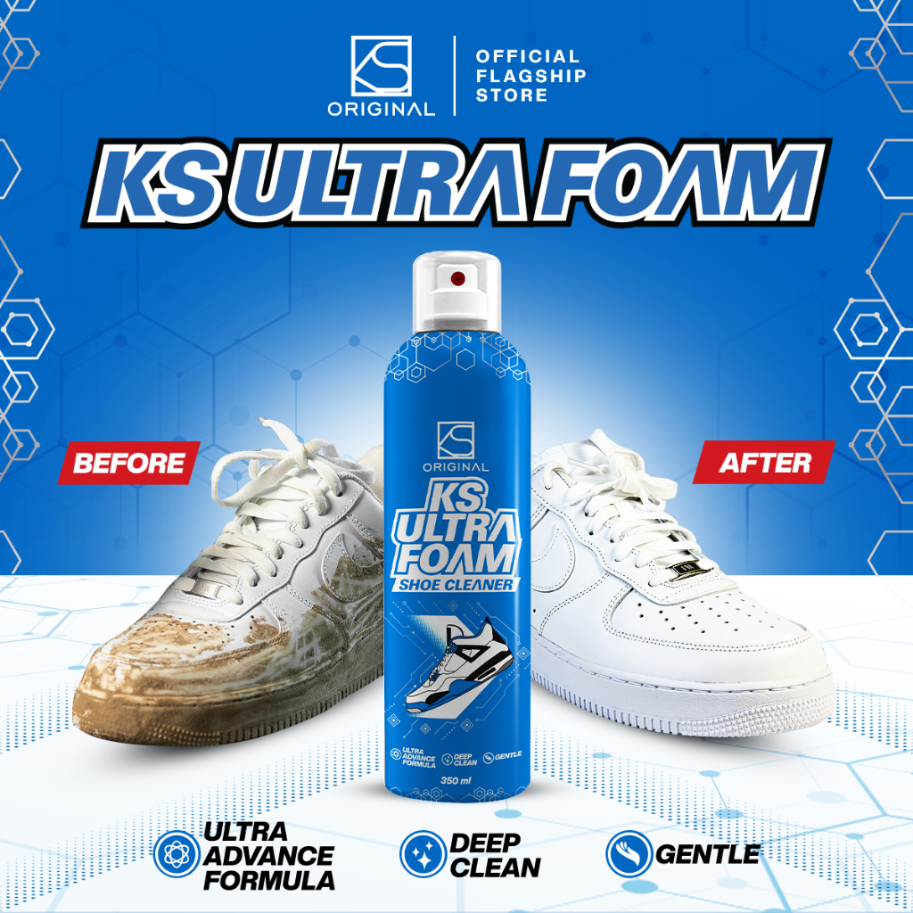 KS Ultra Foam Premium Neutral Dry Cleaning Shoes Solution Sneaker Cleaner Shoe Care Wash ...