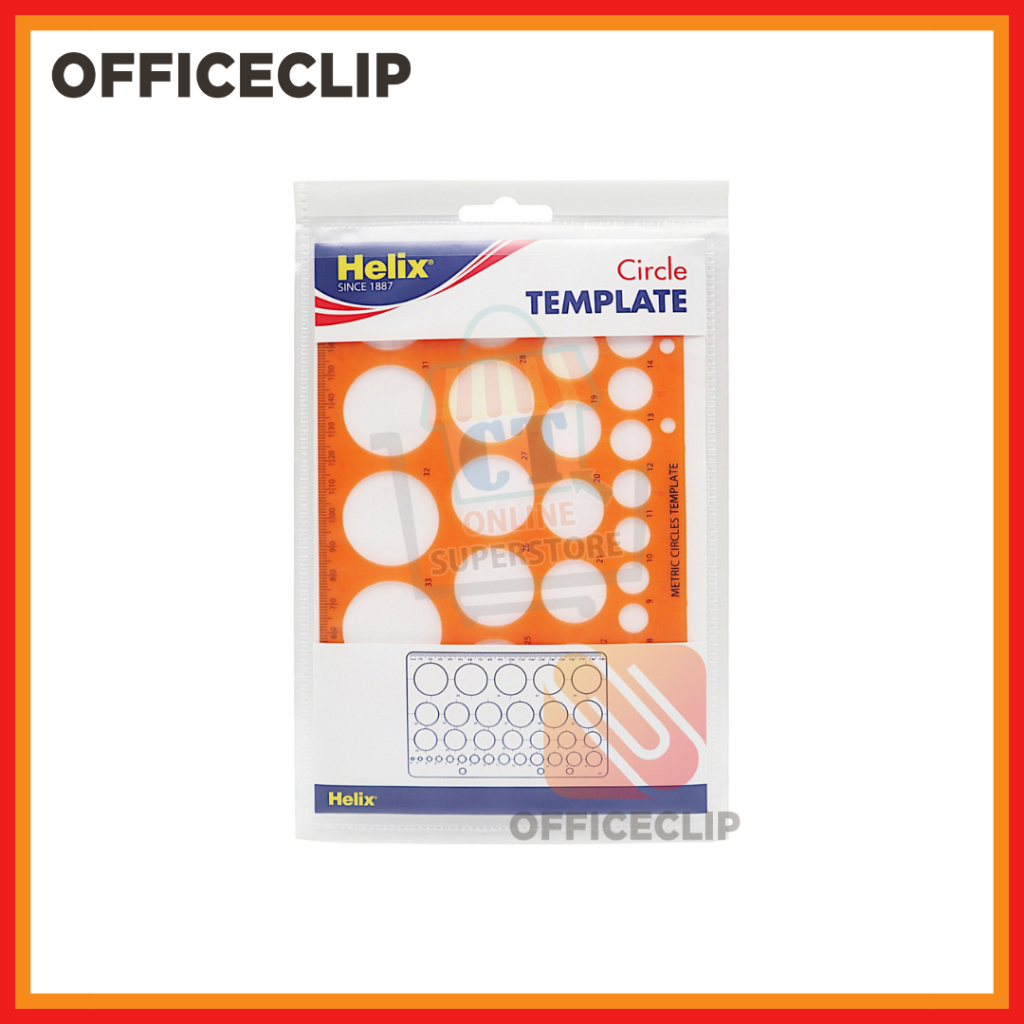 OfficeClip Helix Metric Circles Template Ruler | Shopee Philippines
