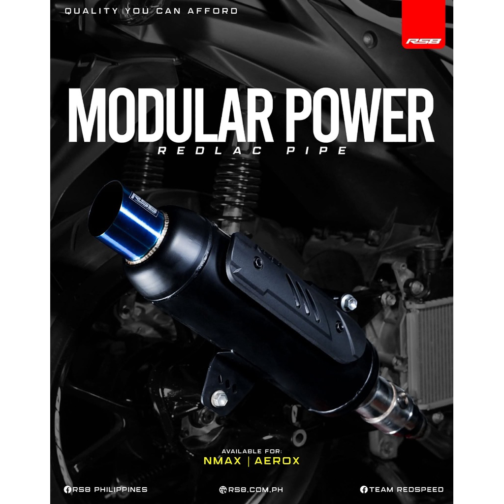 RS8 PIPE REDLAC NMAX / AEROX 155CC - 185CC | Shopee Philippines