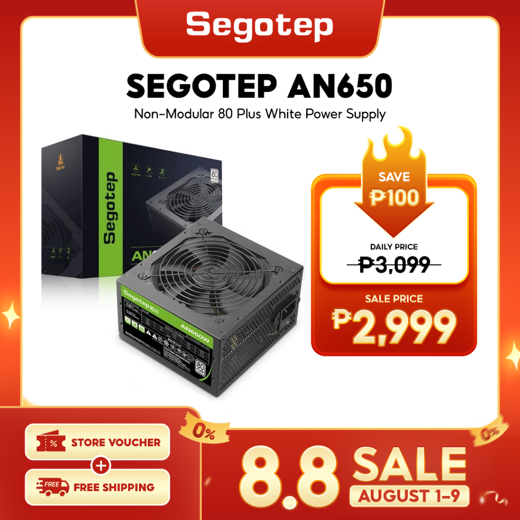 Segotep AN650W Black Non-Modular 80 Plus White Power Supply COD | Shopee Philippines