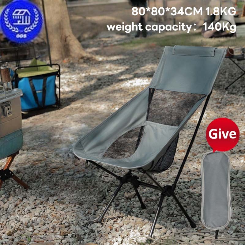 ODS Portable Folding Camping Chair Moon Chair with Storage Bag Oxford ...