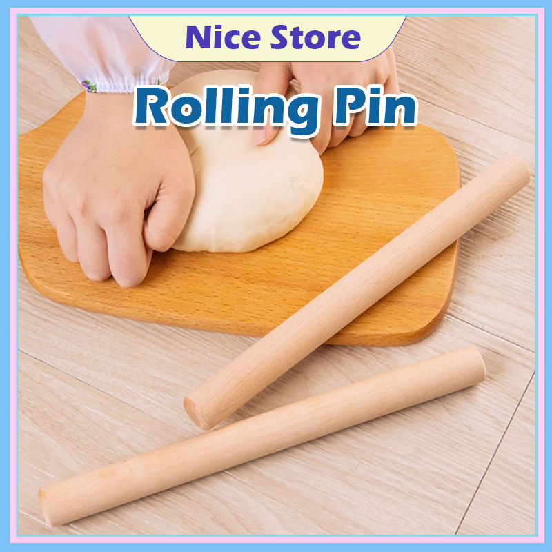 NICE Wooden Rolling Pin For Bread Pizza Making Non-Stick Dough Roller ...