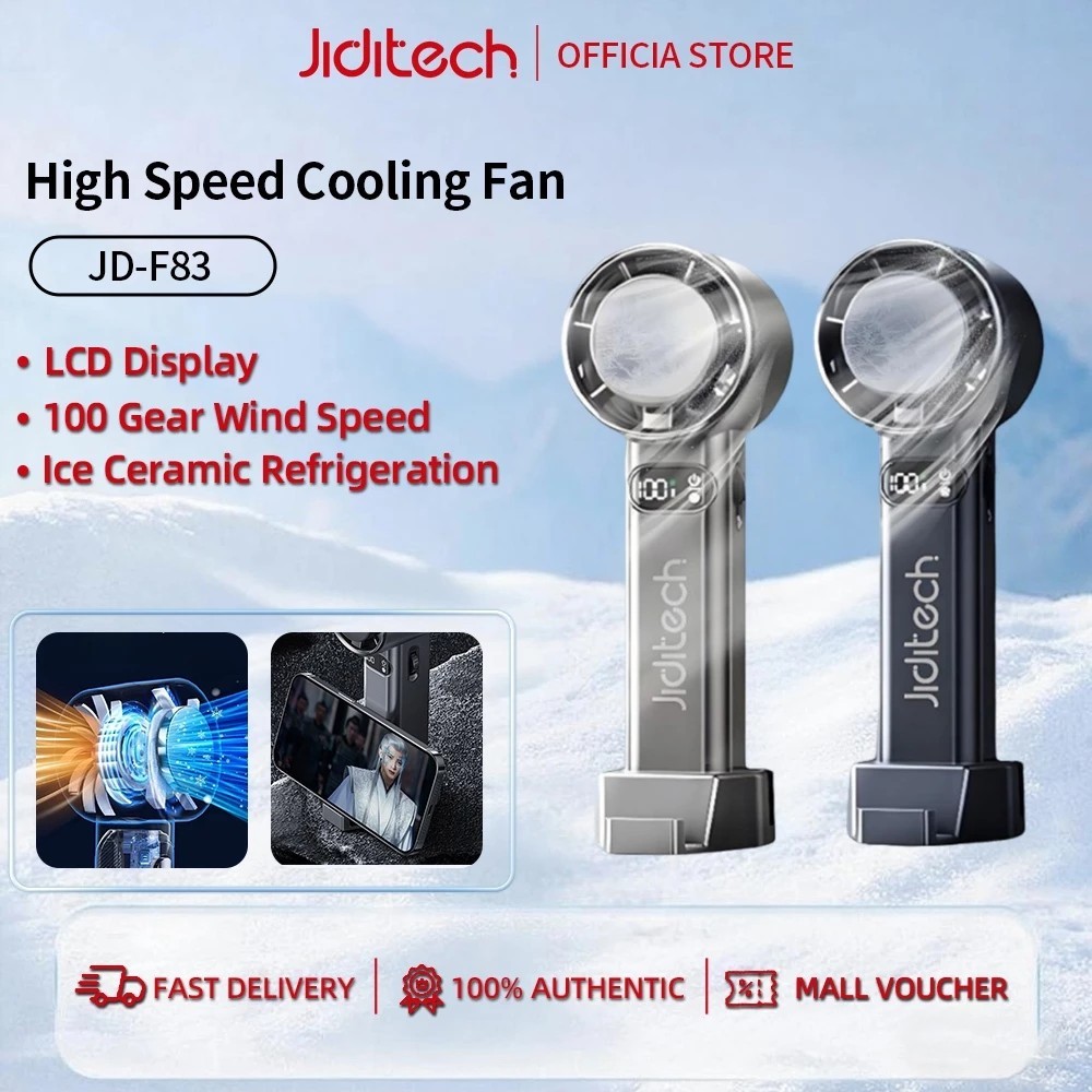 Jiditech F83 Handheld Fan 4800mAh High Speed Refrigeration 100 Level ...