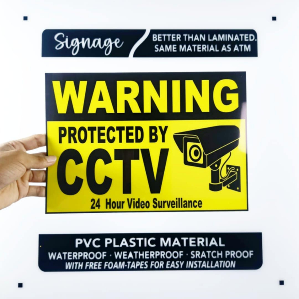 SIGNAGE - WARNING PROTECTED BY CCTV 24 HOUR VIDEO SURVEILLANCE - PVC ...