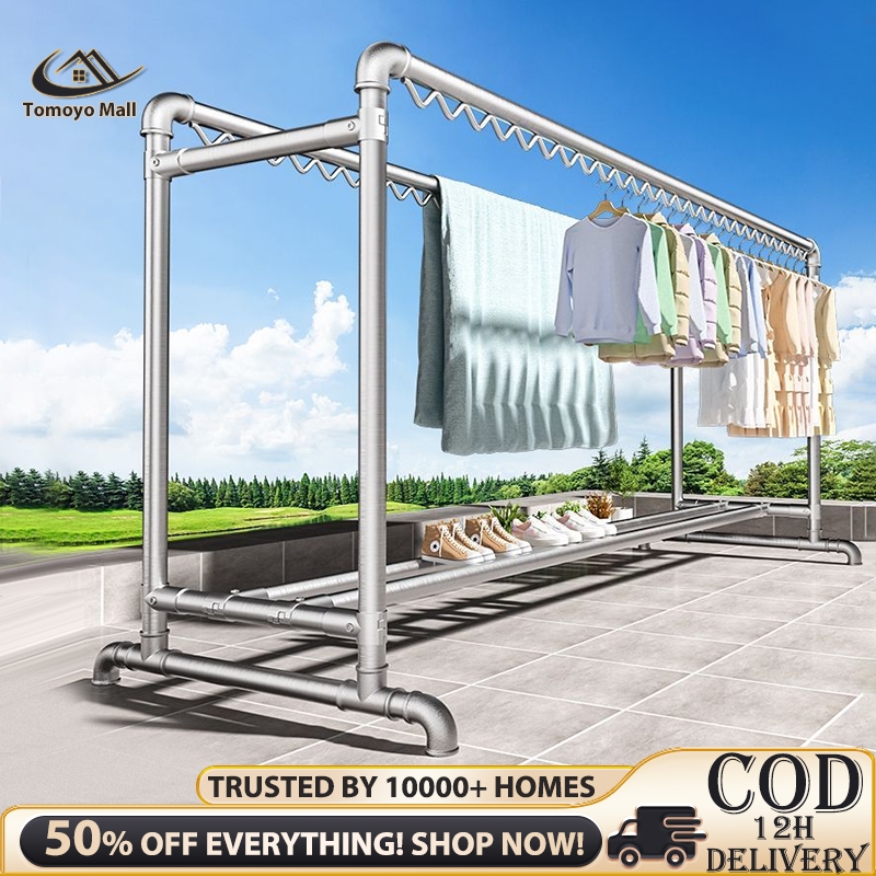200CM Clothes Rack Stainless Sampayan Heavy Duty Windproof Adjustable ...