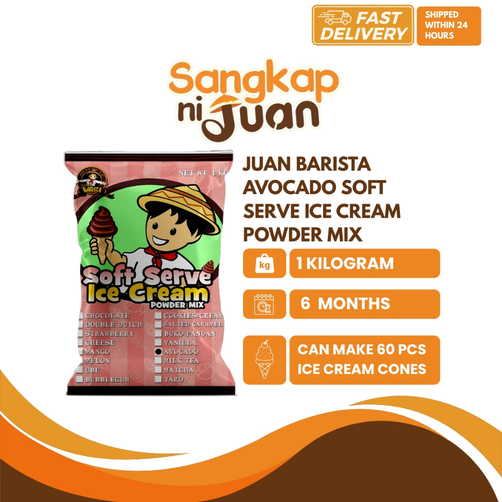 Juan Barista Avocado Premium Soft Serve Ice Cream Powder Mix 1 Kilogram ...