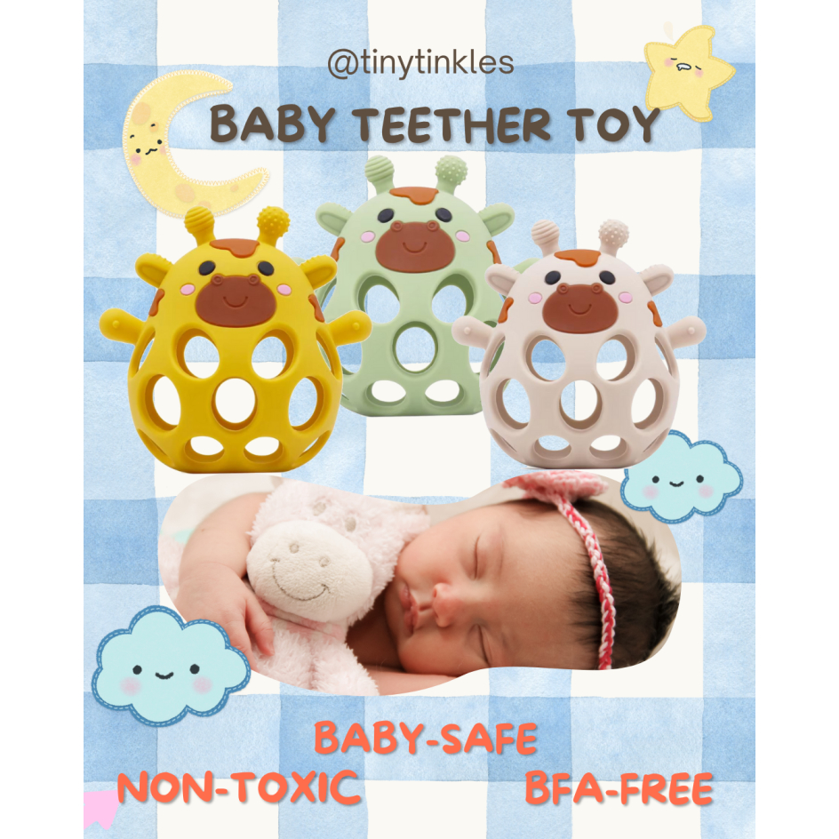 Baby Teether Toy BPA-Free Safe Chewable Molar Stick for Teething Relief ...