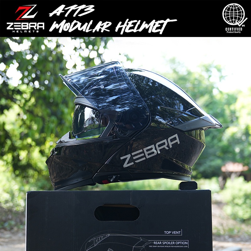 Zebra A113 helmet full face modular helmet motorcycle dual visors whih ...