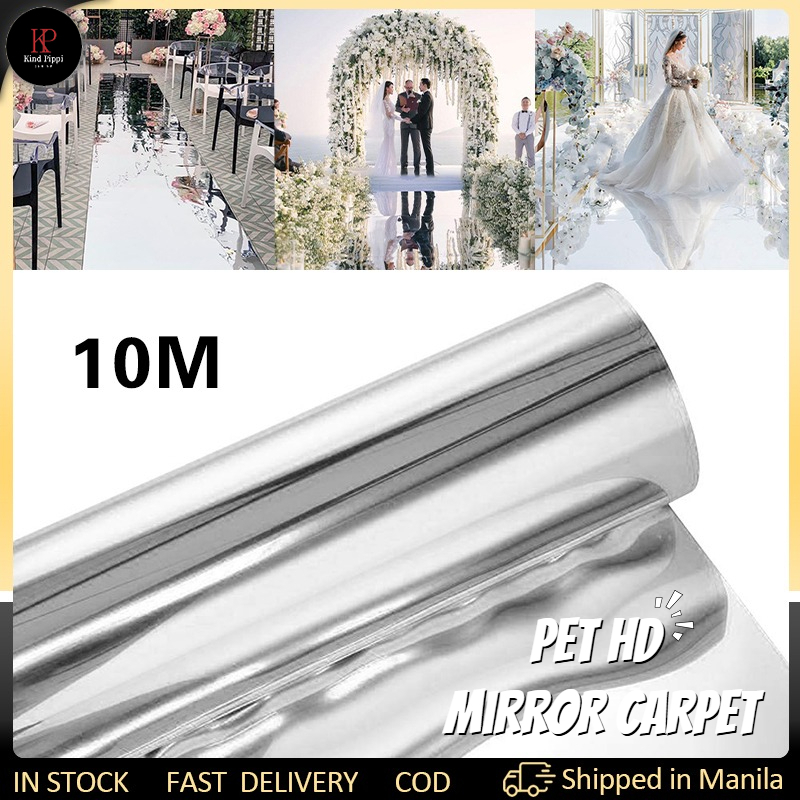 10M Wedding Mirror Carpet Silver Double Sided Silver for T Stage Indoor ...