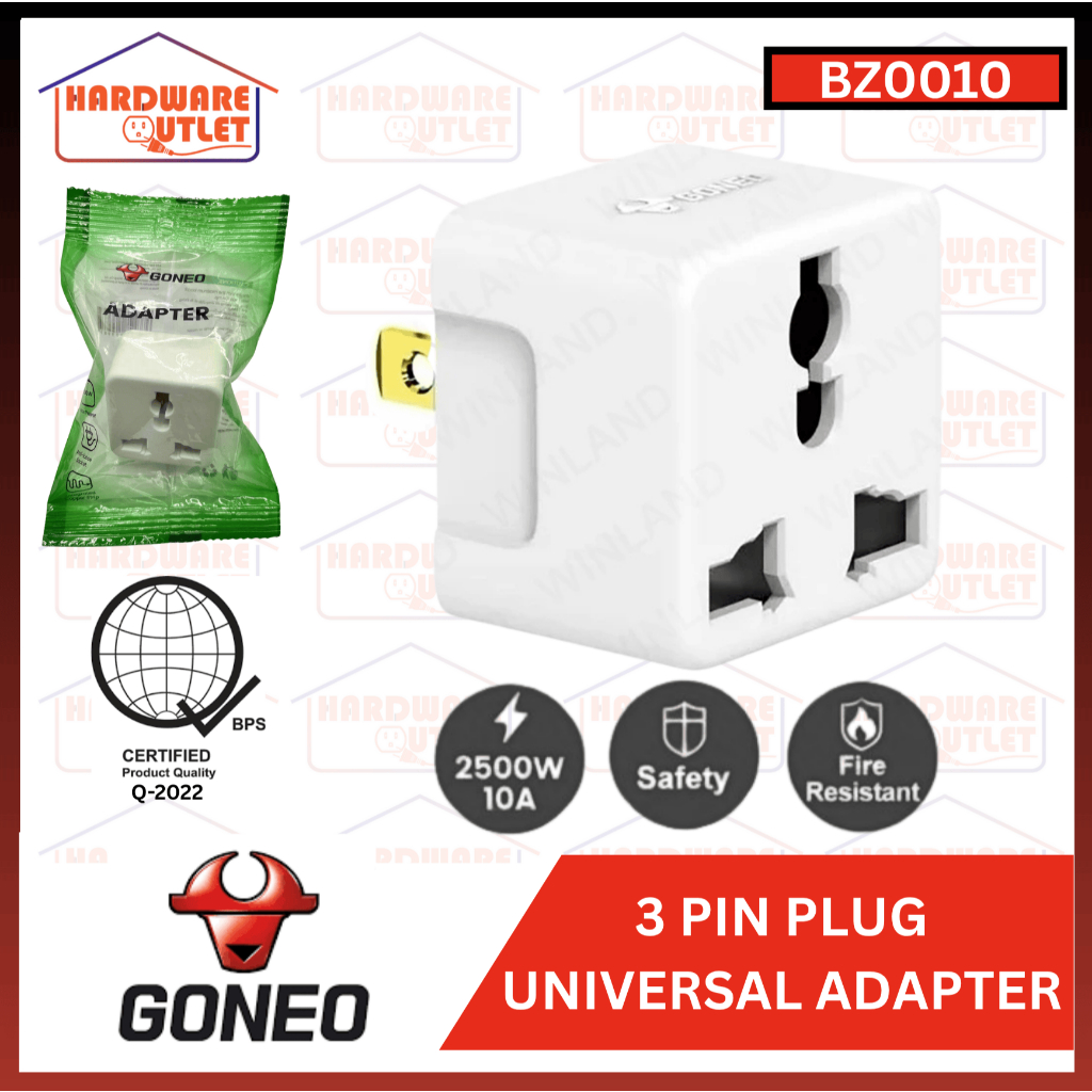 Bull 3 Pin Plug Universal Travel Adapter BZ0010 | Shopee Philippines