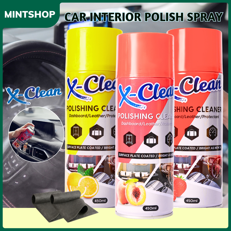 450ML Car Interior Polish Spray Leather Care Seat Tire Dashboard Wax ...