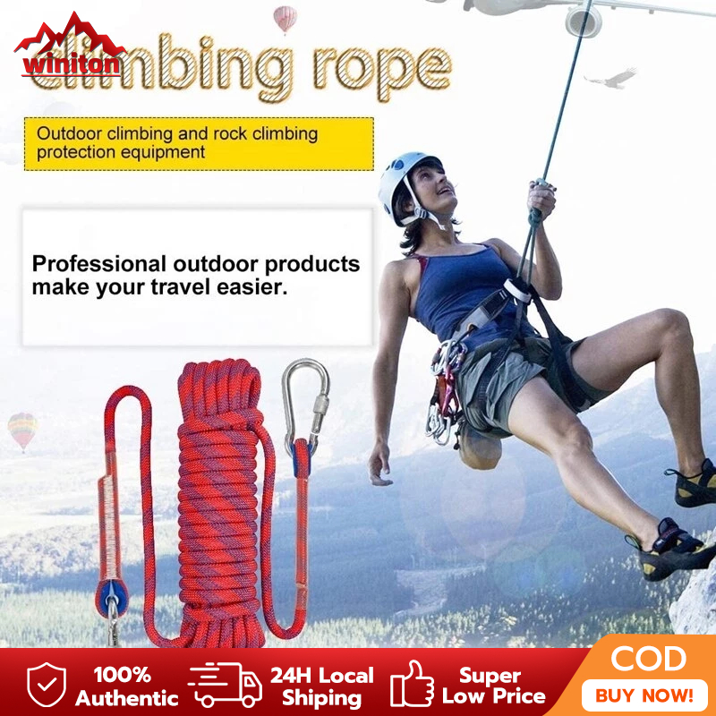 Static Utility Rope Hiking Rope 10mm Free Carabiners Hammock Rope ...