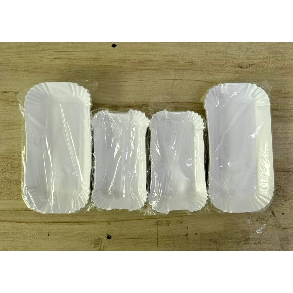 20pcs White Rectangular Fruit Tray Plate Siomai Plate | Shopee Philippines