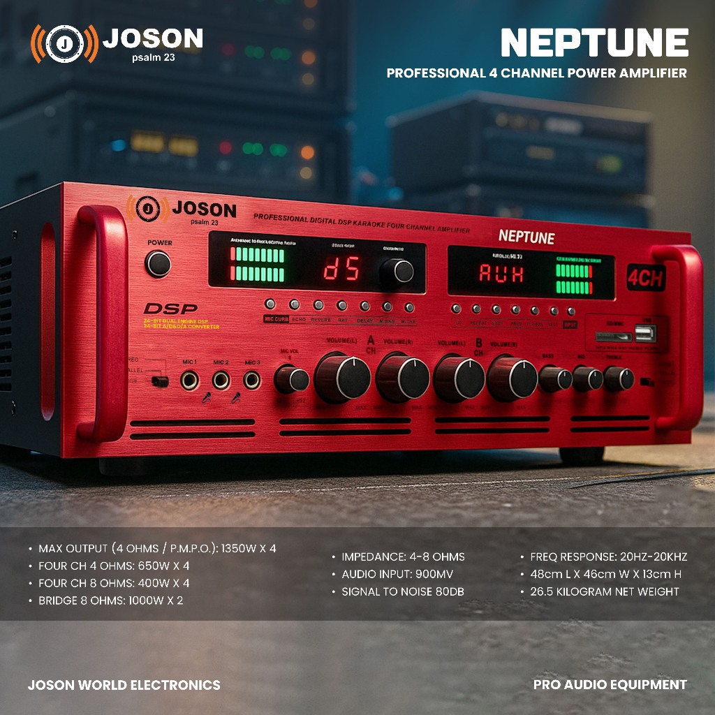 Joson NEPTUNE 4 Channel Power Amplifier | Shopee Philippines