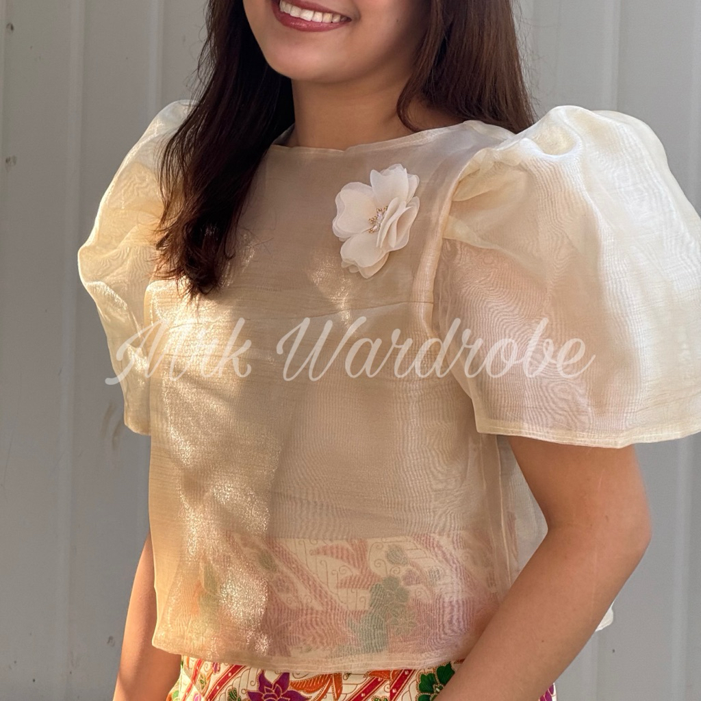 Pinya Organza Kimona Top- Tie Back | Shopee Philippines