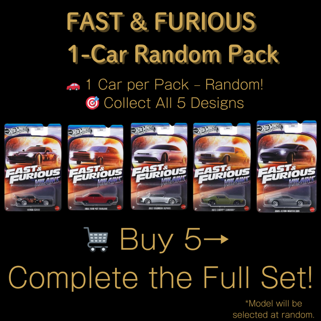 Hot Wheels Fast & Furious Die-Cast Car – 1 Random Model from 5 Designs ...