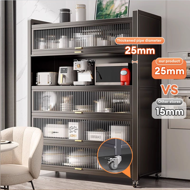 Kitchen Dust Cabinet Rack Dustproof Storage Cabinet Carbon Steel Multi ...