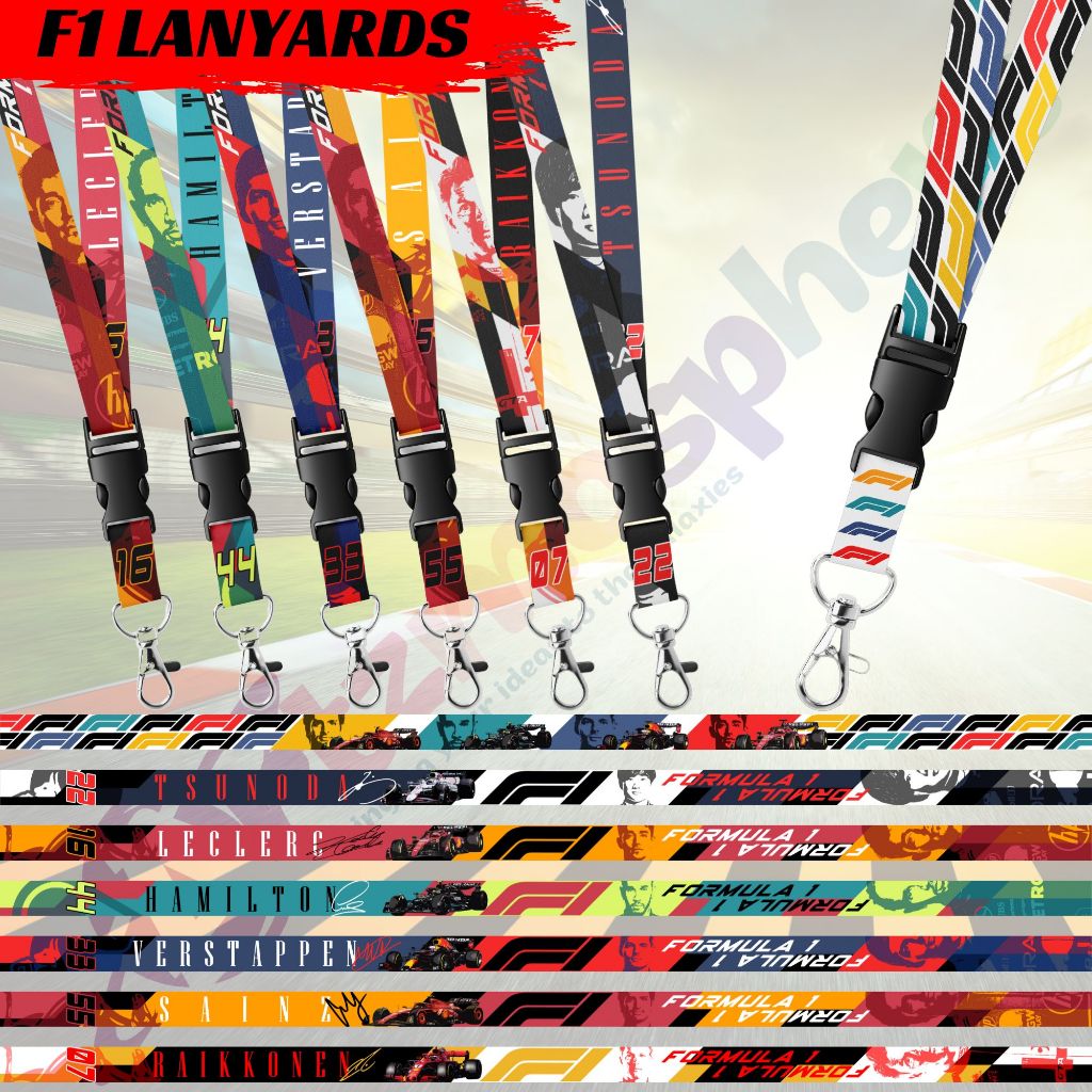 F1 FORMULA 1 VERSTAPPEN,LECLERC,HAMILTON,SAINZ LANYARD / ID LACE ...