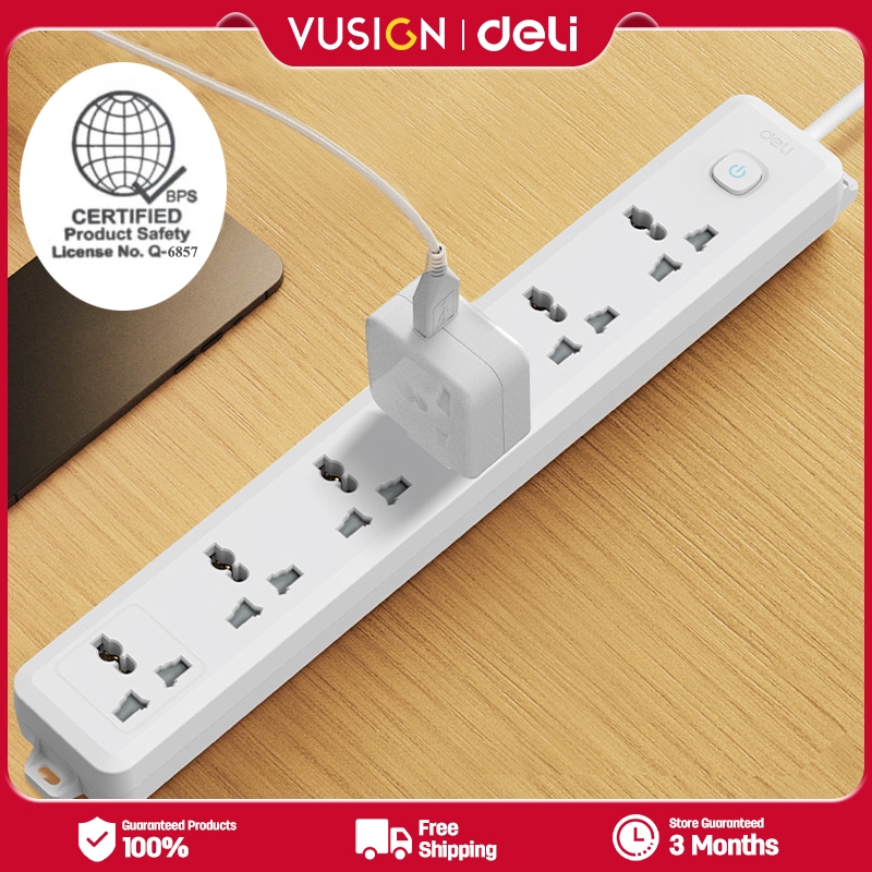 Deli Vusign 3/5M Power Strip Outlets Charger Universal Hole 3/4/6 Group ...