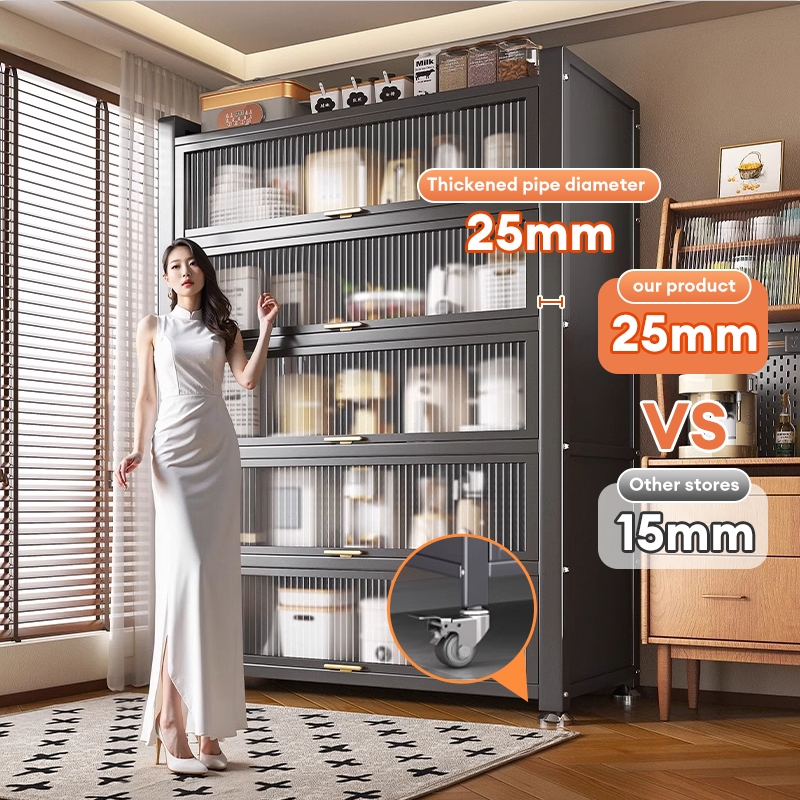 Kitchen Dust Cabinet Rack Dustproof Storage Cabinet Carbon Steel Multi ...