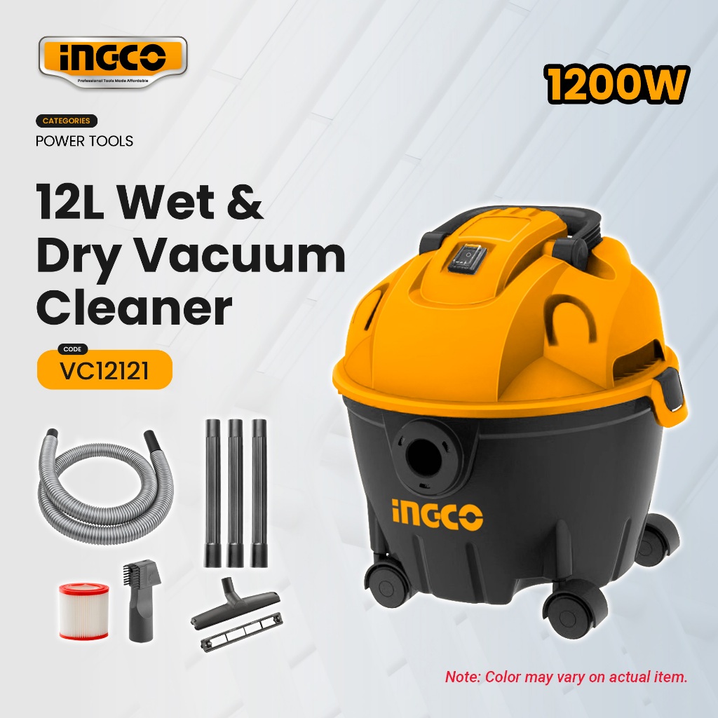 Ingco 1200W Wet & Dry Vacuum Cleaner 12L Capacity Household Floor ...