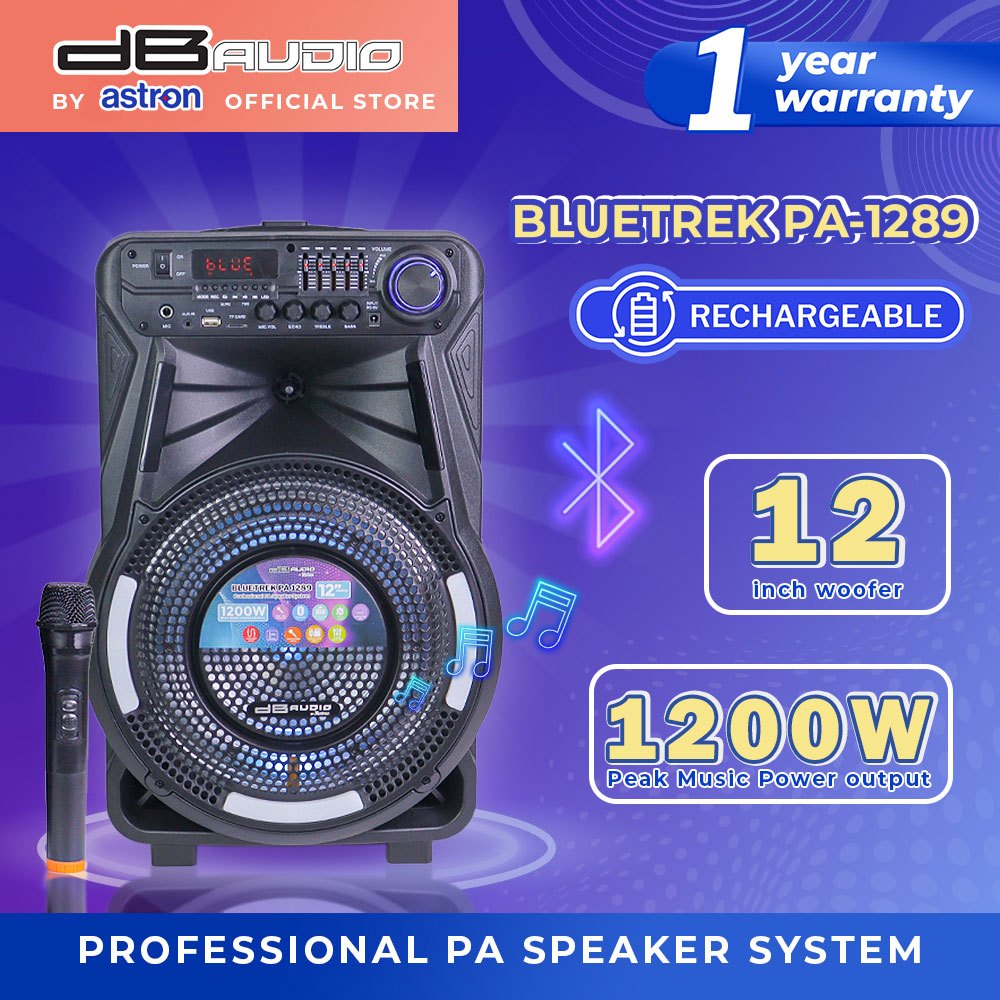 DB Audio by Astron BLUETREKPA1289 Portable Mobile Trolley Speaker ...
