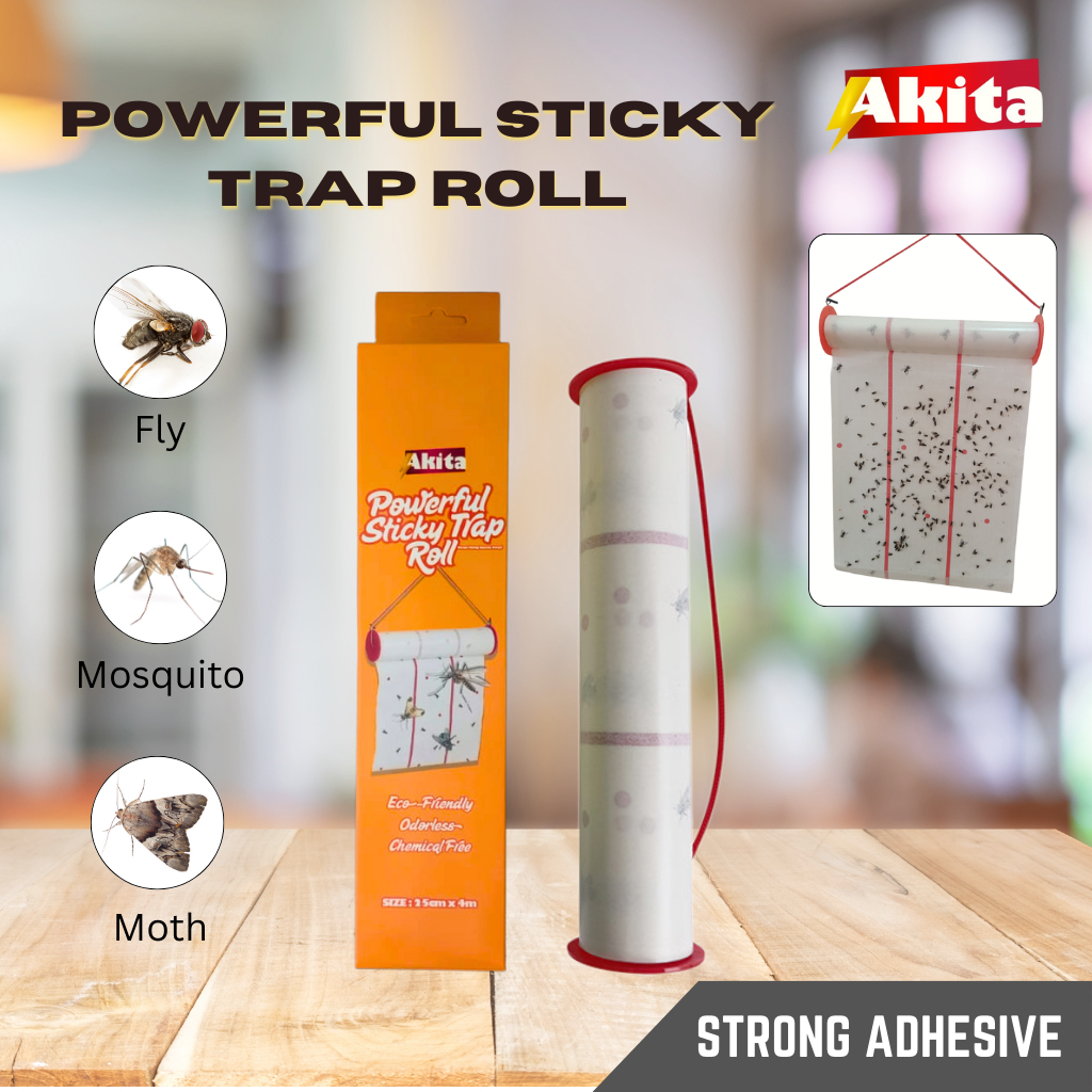 AKITA Powerful Sticky Trap Roll Effective Fly Killer For Fly Control in ...