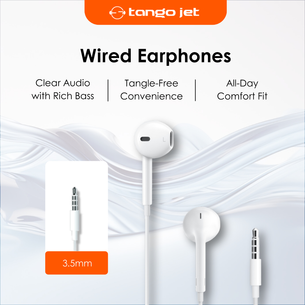 Tango Jet Wired Earphones 3.5mm | In Ear Earphones | Rich Bass Sound ...