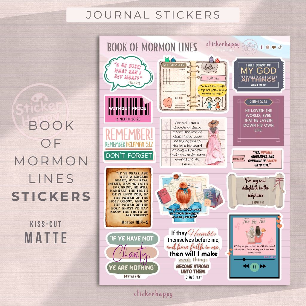 Book of Mormon Stickers | LDS Scripture Lines – Faith-Based Planner ...