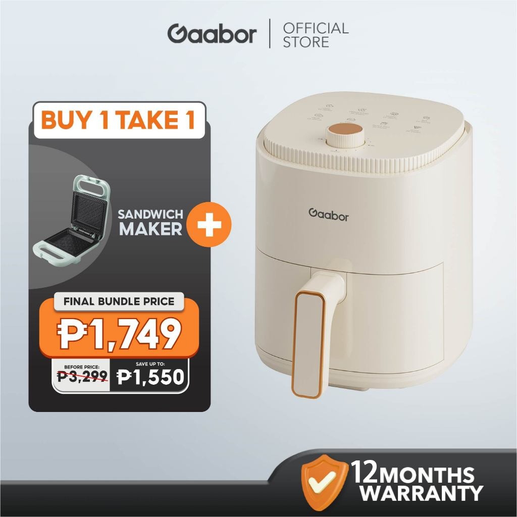 [Buy 1 Take 1] Gaabor 4L Air Fryer Multi Functional and Sandwich Maker ...