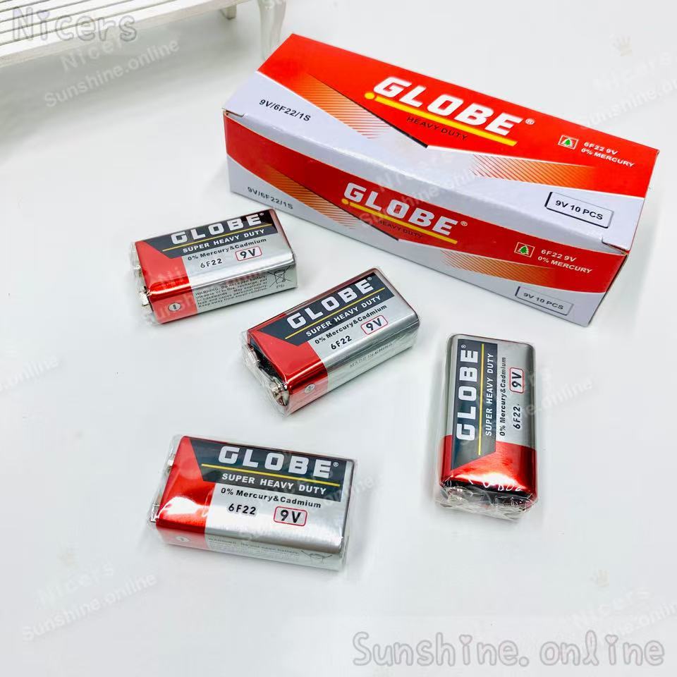 1PC Globe 9V Battery Super Heavy Duty 6F 22 for Toys, Power Tools, Home ...