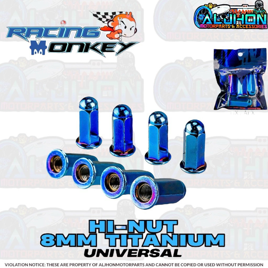 Racing Monkey Hi Nut / Cap Nut 8mm 4pcs Universal Use | Shopee Philippines
