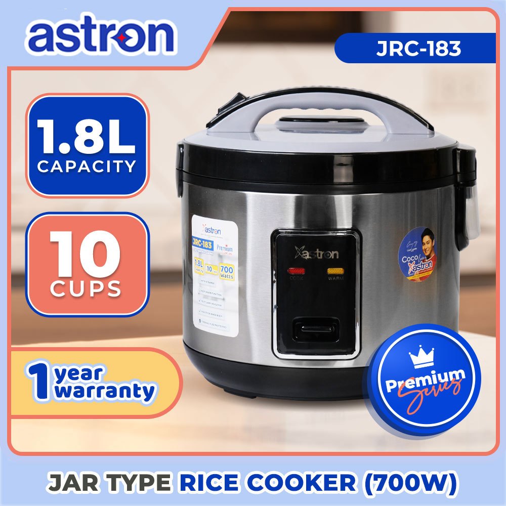 Astron JRC183 Jar Type Rice Cooker with Steamer - 1.8L | Nonstick ...
