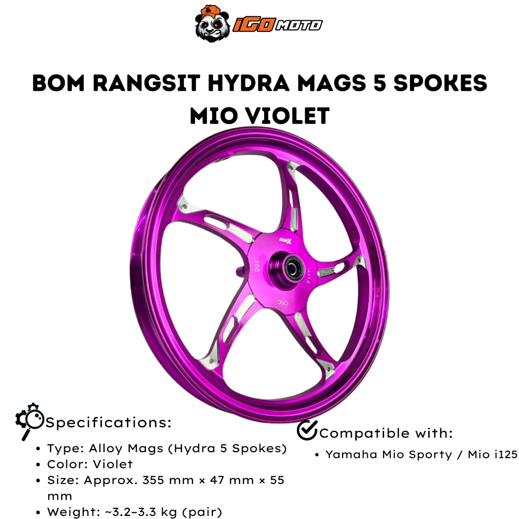 BOM RANGSIT HYDRA MAGS 5 SPOKES | Shopee Philippines