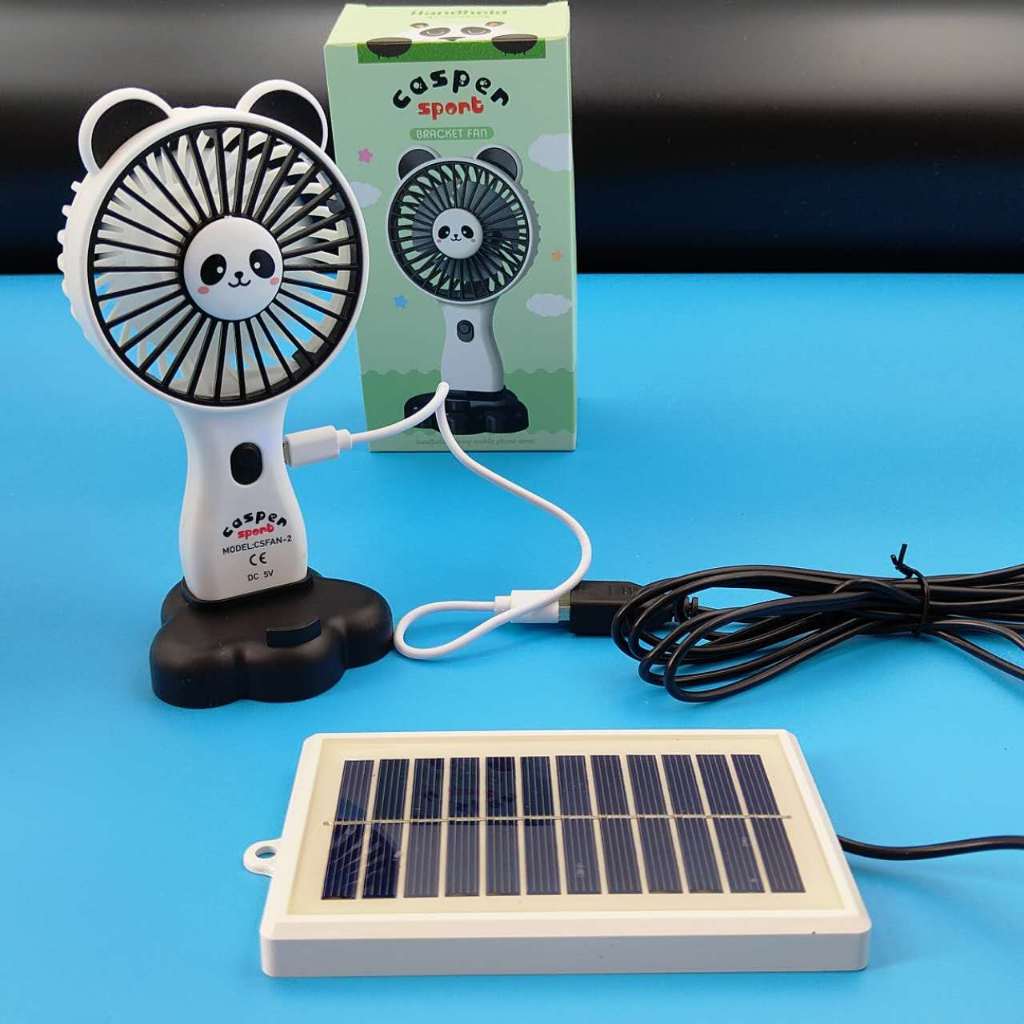 Solar-powered USB rechargeable camping mini fan, portable handheld fan ...