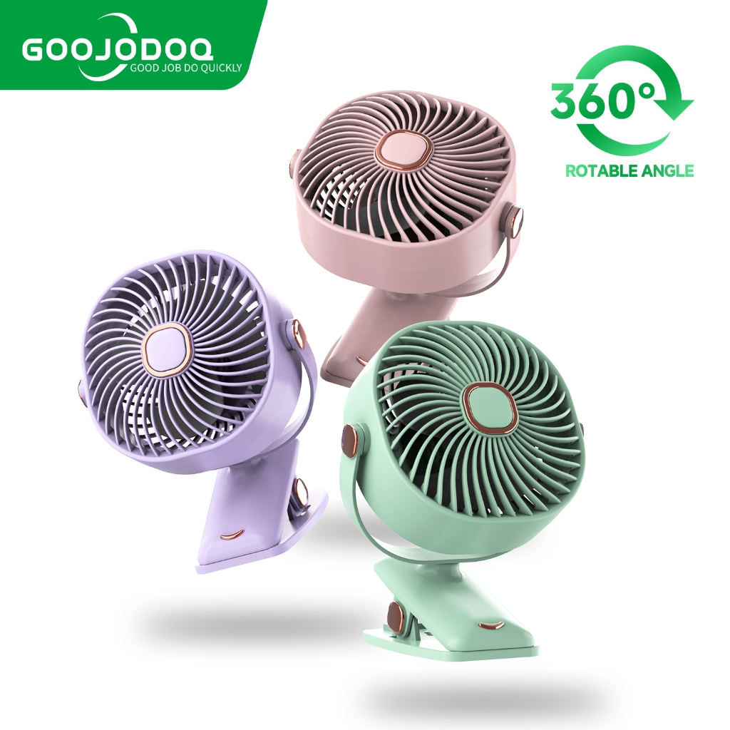 GOOJODOQ 500mAh Desktop Fan Clip Fan With Stand Mini Portable 360 ...