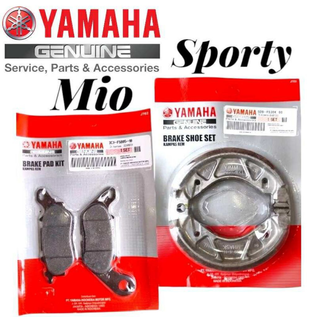 Yamaha Mio Sporty Brake Pad kit front and Rear Set Genuine Parts ...