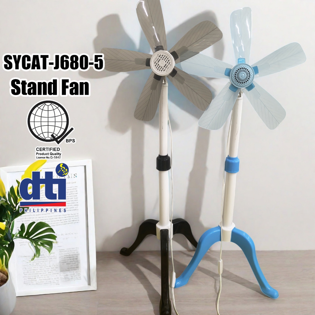 5 Blades Stand Fan Portable Stand Fan Foldable Cooling Fan Electric ...