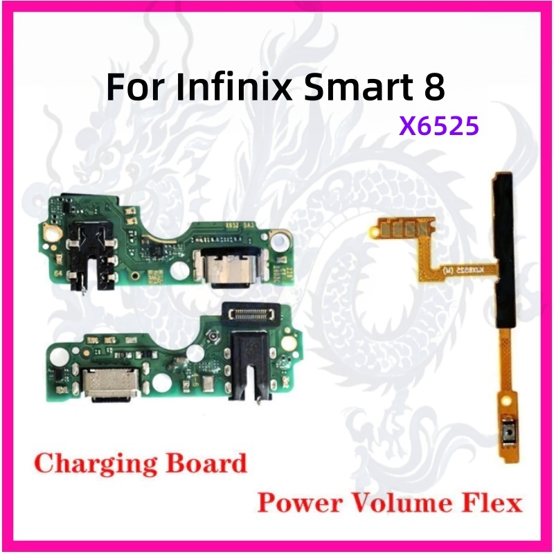 Infinix Smart 8 Power Volume Flex Button Switch USB Charging Port Board ...