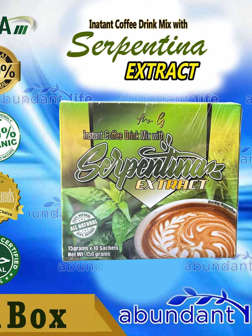 1 BOX MS G SERPENTINA INSTANT COFFEE DRINK MIX WITH SERPENTINA EXTRACT ...