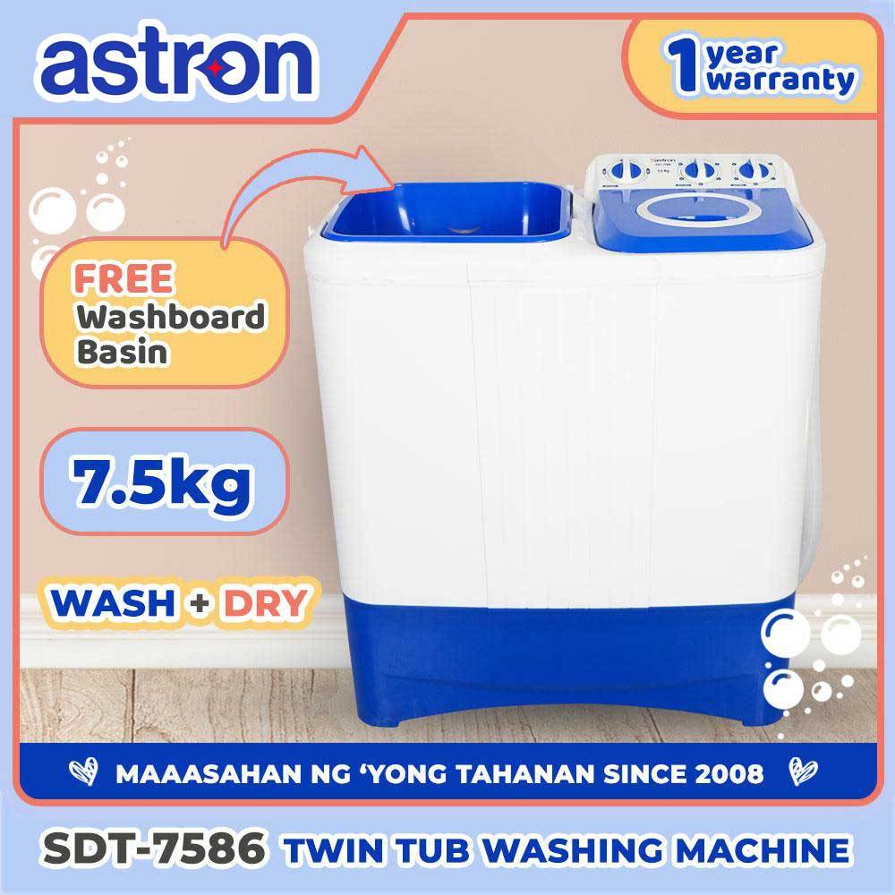 Astron SDT7586 Twin Tub Washing Machine - Blue | 7.5 kg Capacity | Wash ...