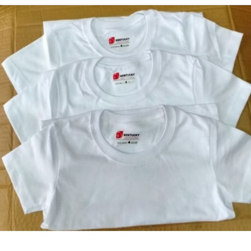 COD New FASHION Unisex Makapal Makapal Plain White Round Neck T-Shirt ...