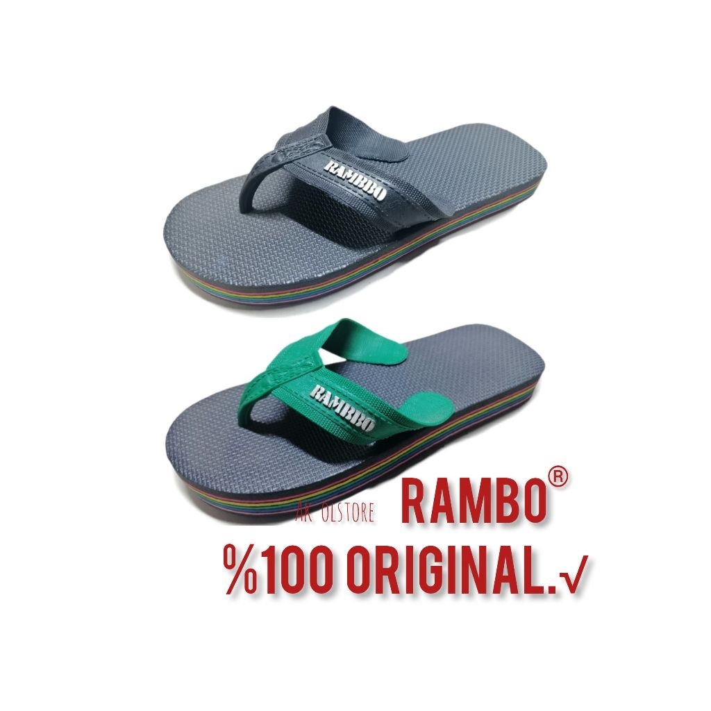 100 ORIGINAL RAMBO RUBBER SANDALS (ADULT AND KIDS) RAMBBO | Shopee ...