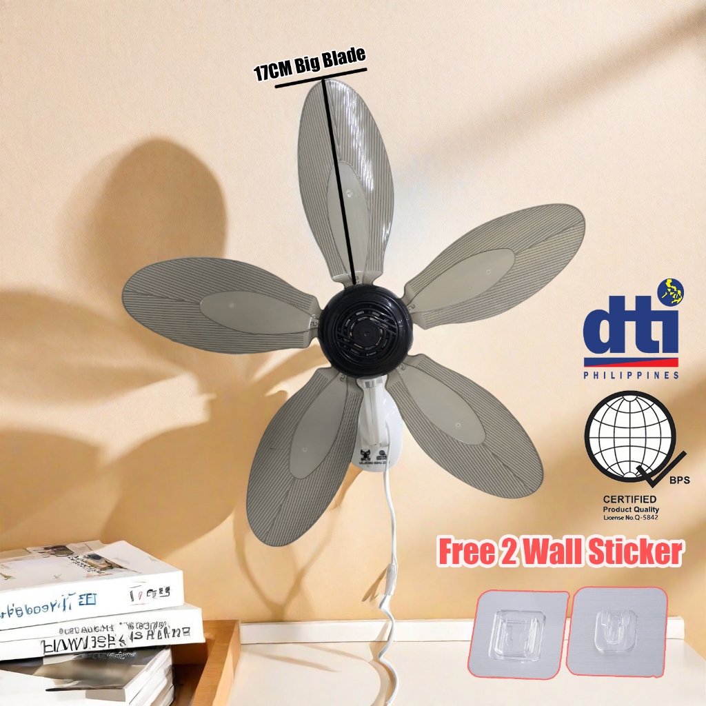 Strong Adhesive Wall Fan 5 Blades Fan Electric Cooling Fan Anti-Heat ...