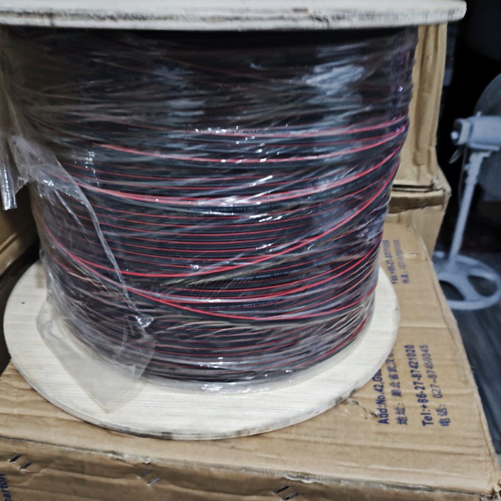 FOC 1 Core 1Km Fiber Optic Cable Red Stripe Telco Label Heavy Duty Drop ...