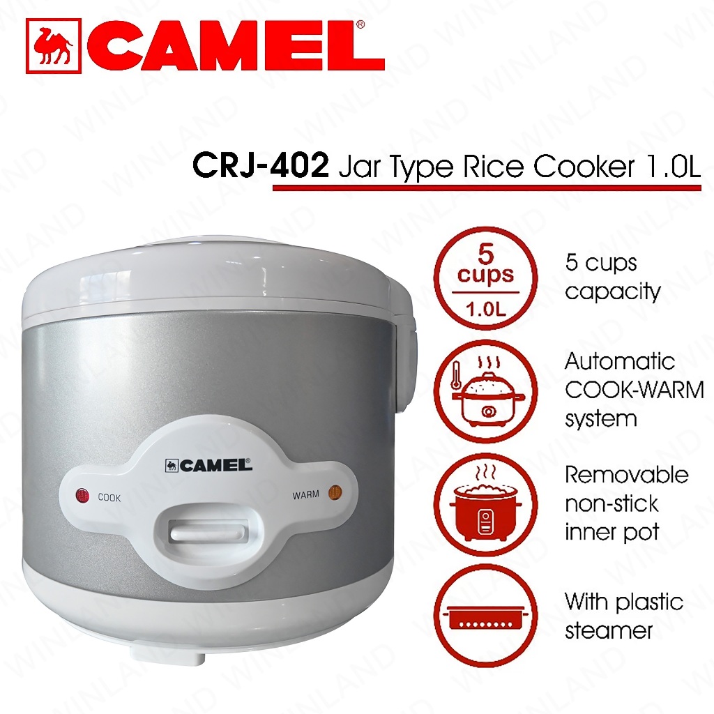Camel by Winland 1.0 Liters / 5 cups Capacity Jar Type Rice Cooker 400W ...