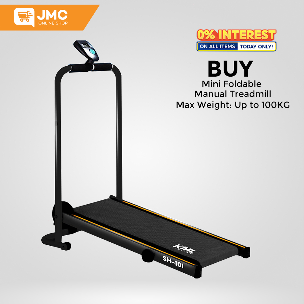 JMC SH-101 Mini Foldable Manual Treadmill With Cardio Tracker Max Weight 100KG Affordable ...