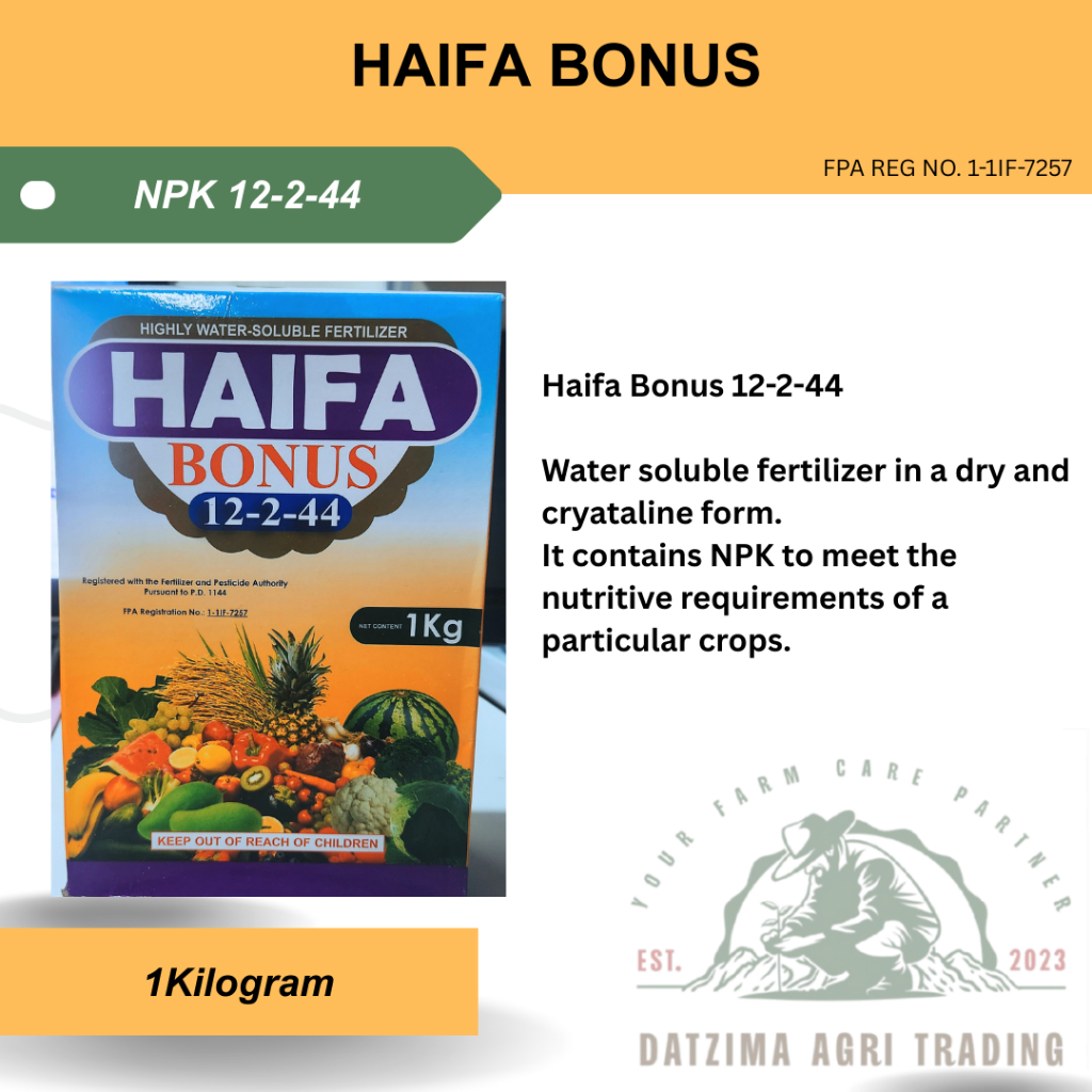 Haifa Bonus 12-2-44 High-Potash Foliar Fertilizer 1kilo | Shopee ...