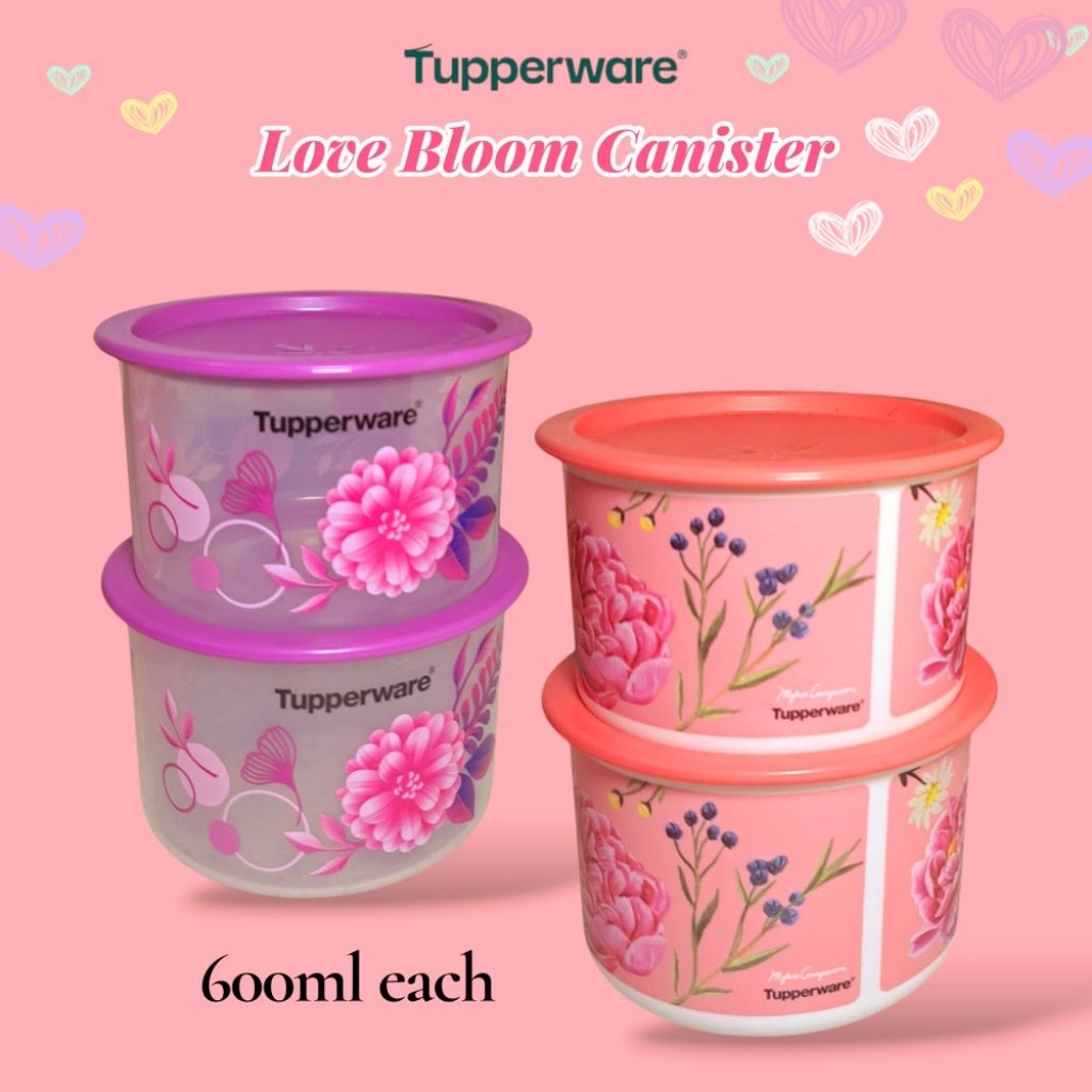 Tupperware Love Bloom Canister 600ml Each | Shopee Philippines