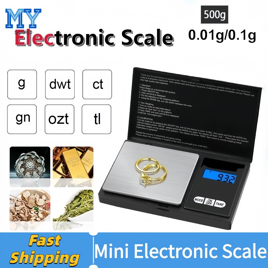 500g X 0.1g Mini Electronic Scale Pocket Digital Scale for Gold ...